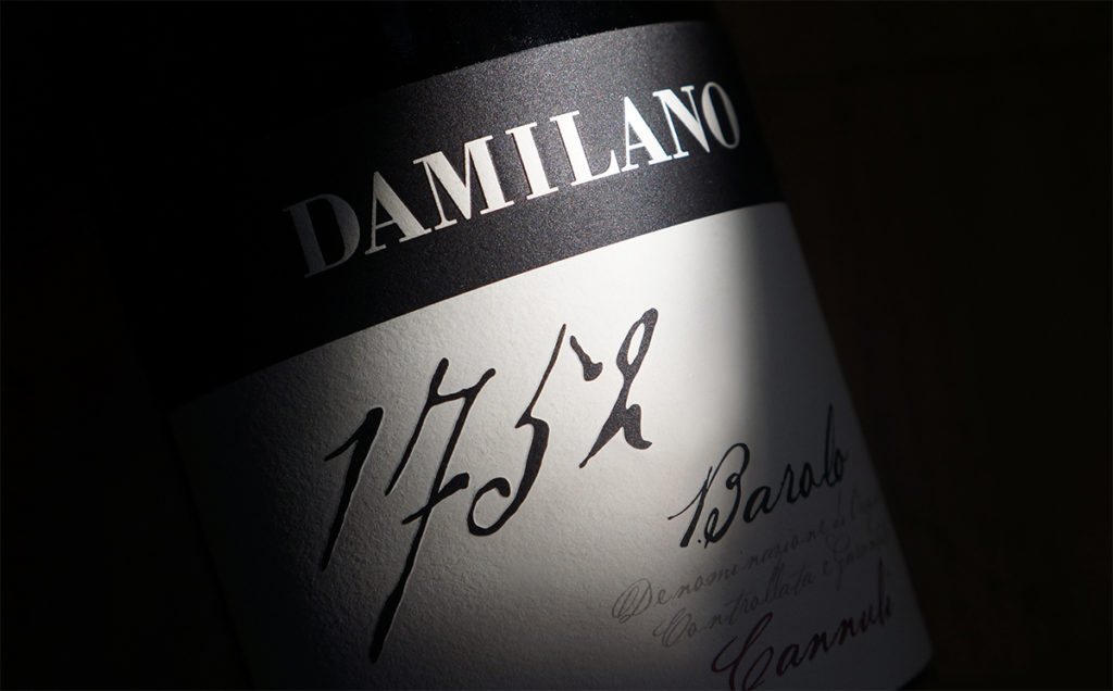 Design etichette vini Damilano, Barolo Riserva "1752"